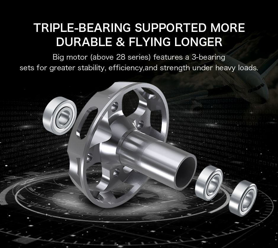 T-Motor AT4120 3D Fixed Wing Airplane Long Shaft Brushless Motor -250KV ...